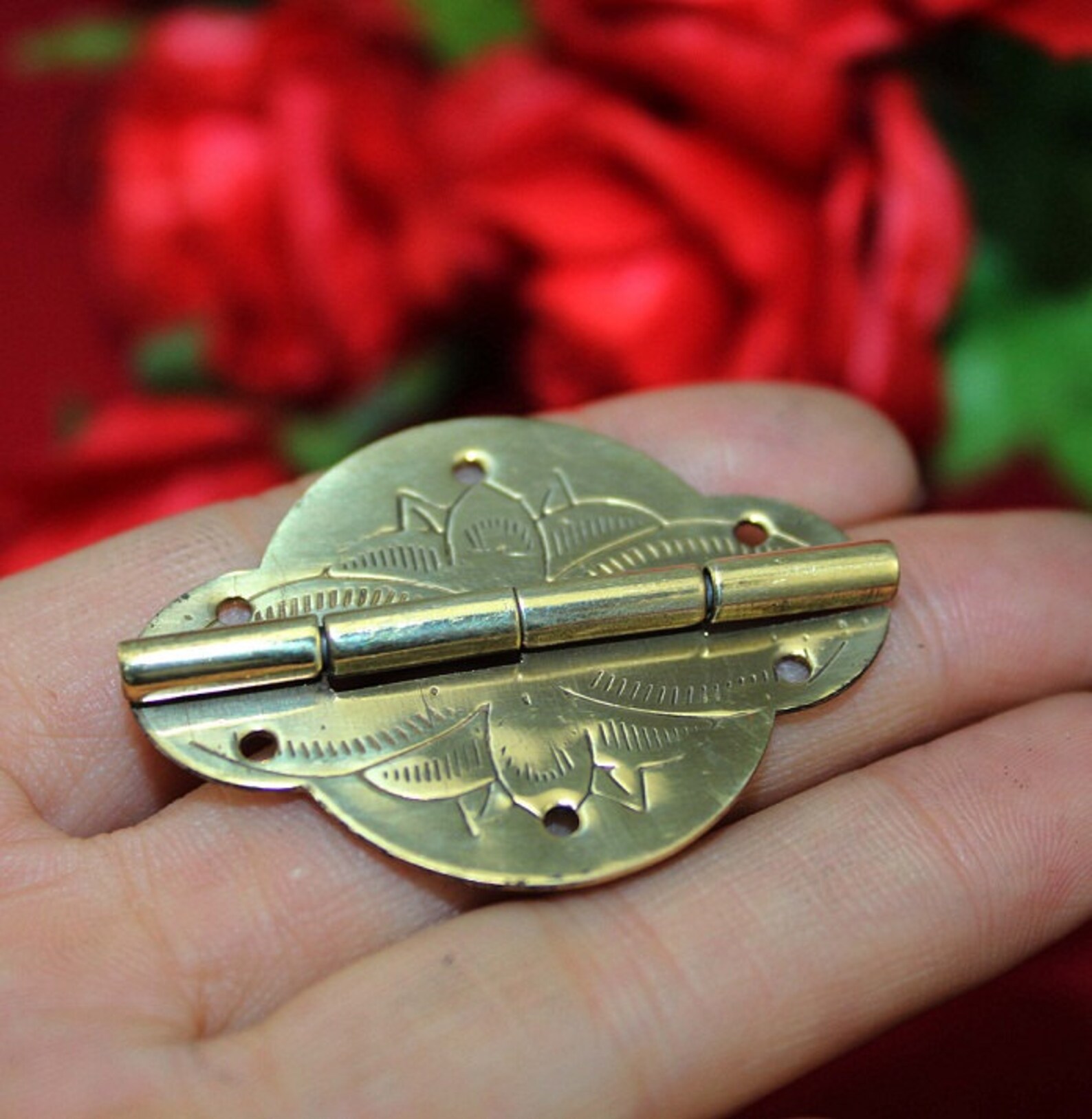 Pair of Brass Flower Hinges Classical 180 Degree Wooden Gift - Etsy