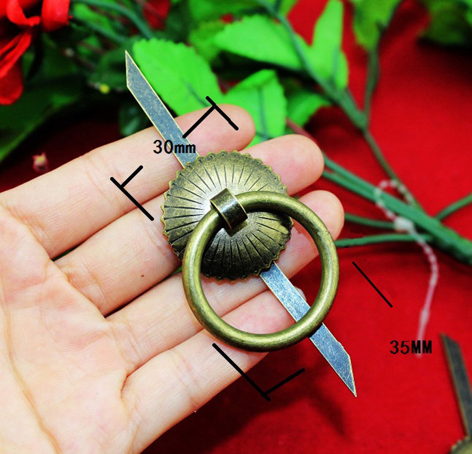 5 Feet Ring Knobs Vintage Iron Sun Flower Circular Bureau - Etsy