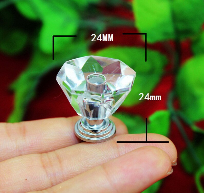 4PCS Diamond Head Knobs Acrylic Plastics Small Knob Single - Etsy