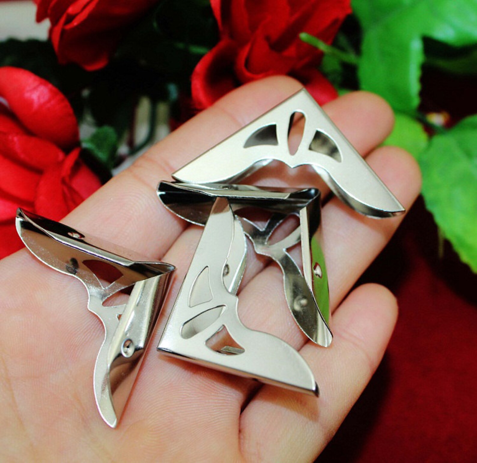 12 Metal Book Corners Silver Protectors for Scrapbooking - Etsy