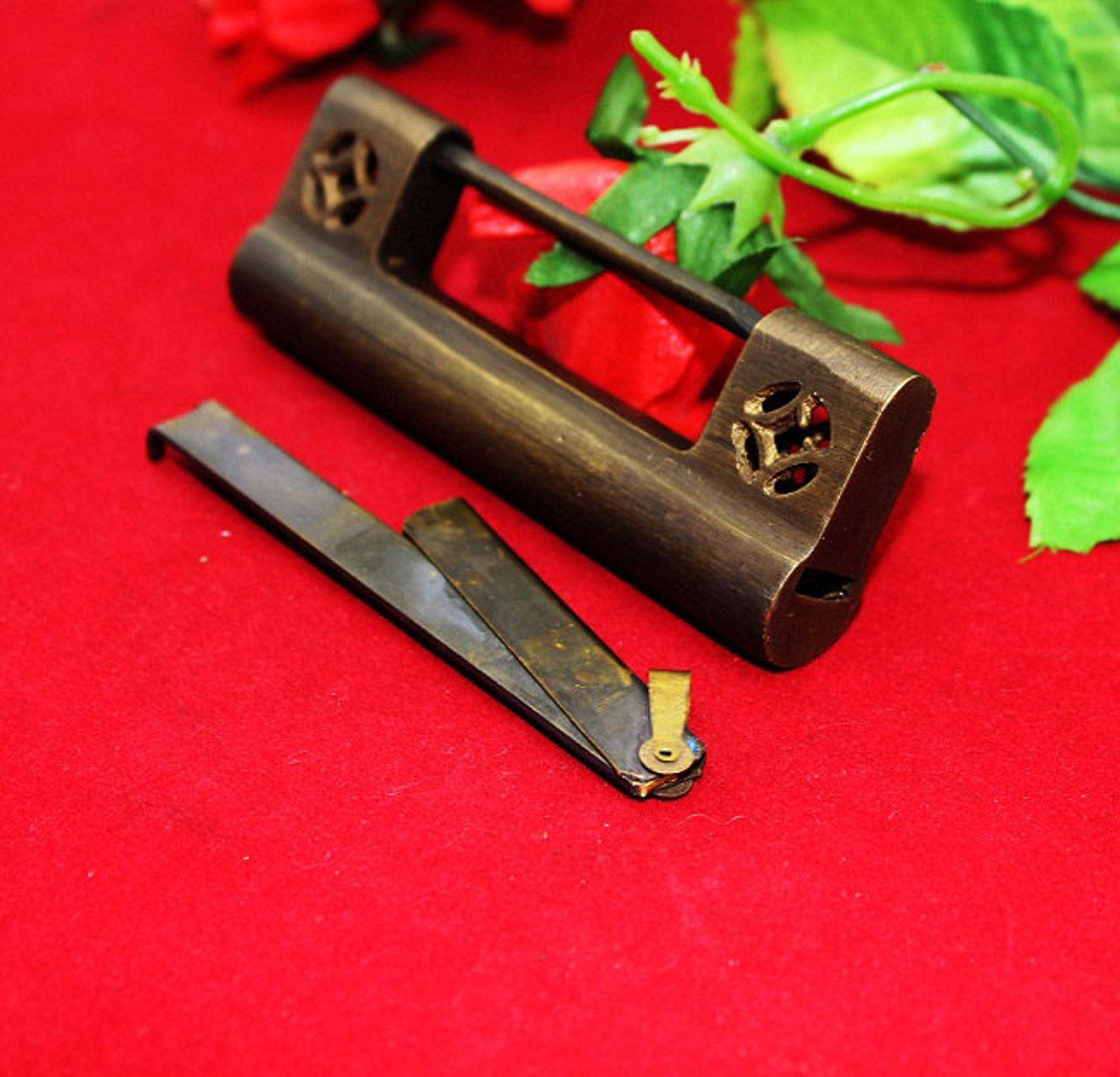 Retro Chinese Lock Aged Chinese Copper Rosewood Furniture - Etsy