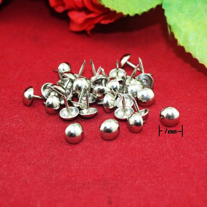 100 Silver Round Head Tacks Iron Upholstery Nail Décor Sofa | Etsy