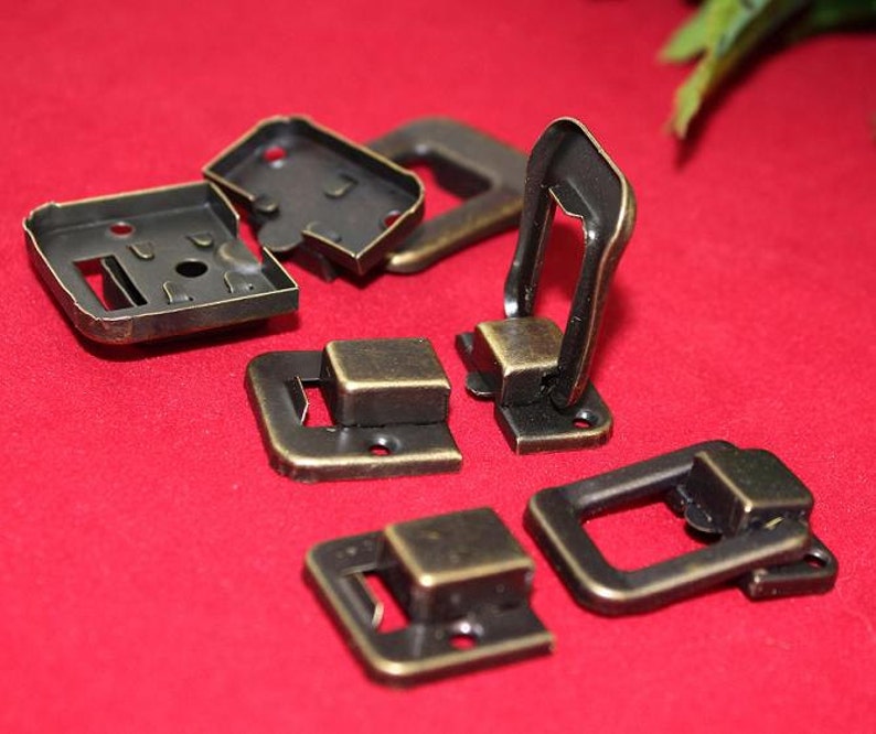 4 Flat Bag Latches Vintage Box Bronze Hasp Iron Lock Catch - Etsy