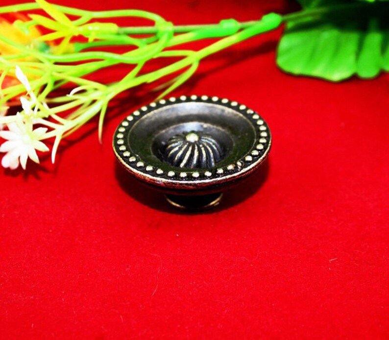 Tray Button Knobs Vintage Metal Drawer Bowl Knob Bureau | Etsy