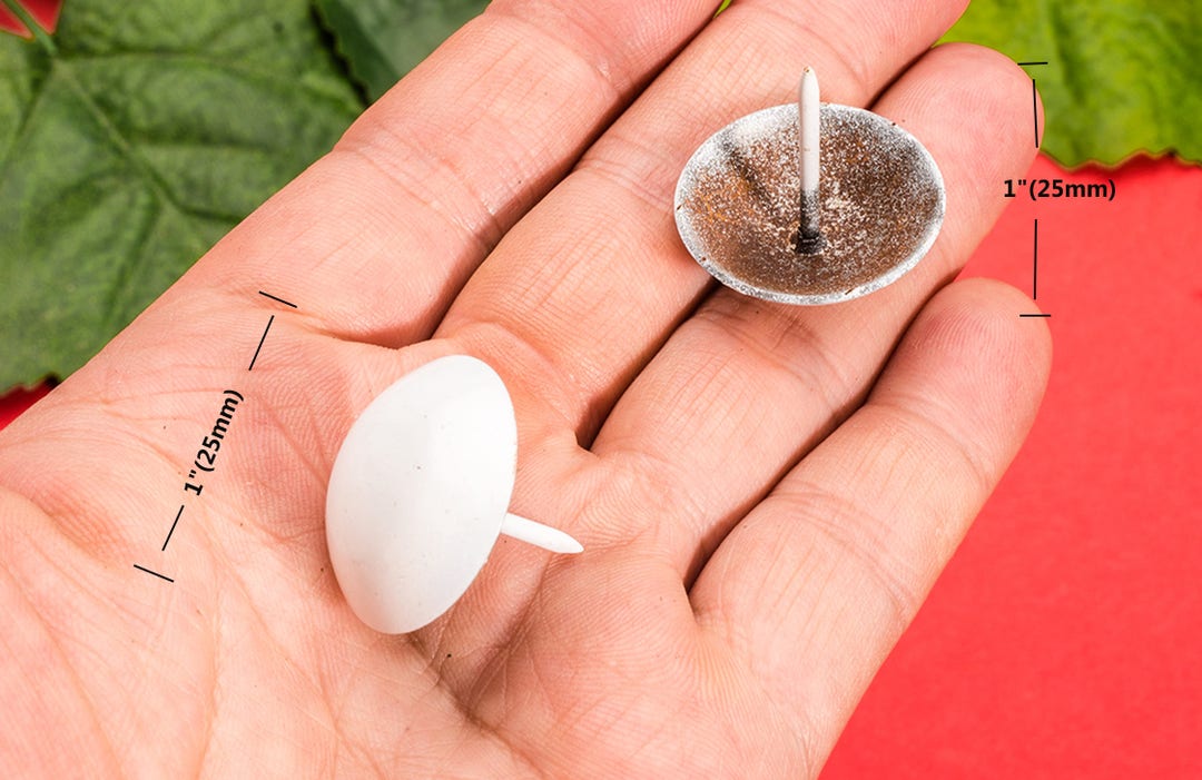 5 or 20PCS White Paint Tacks Round Head Iron Upholstery Nail Decor Sofa ...