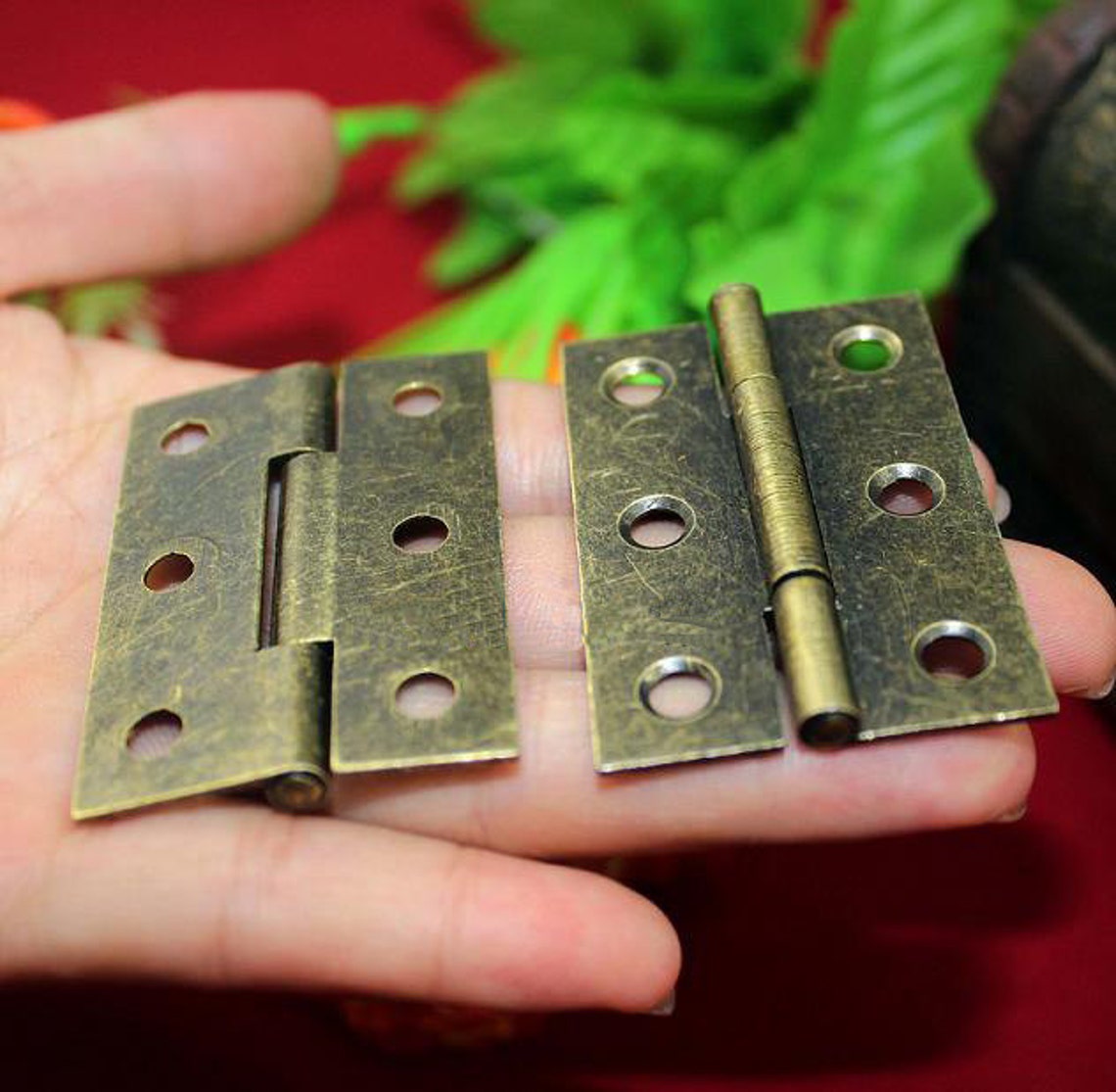 10 Classical Bronze Hinges Iron Eye Flat Degree Wine Wooden | Etsy