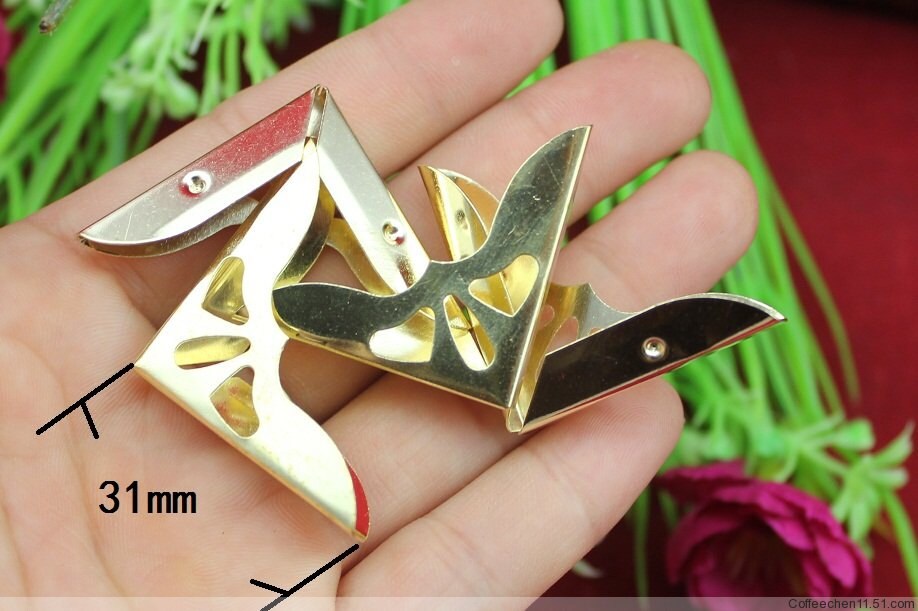 4 Copper Color Book Corners Vintage Metal 3 Side Cap Decor - Etsy