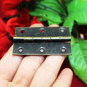 10 Iron Flat Hinges Wooden Box Chest Bronze Square Edge - Etsy