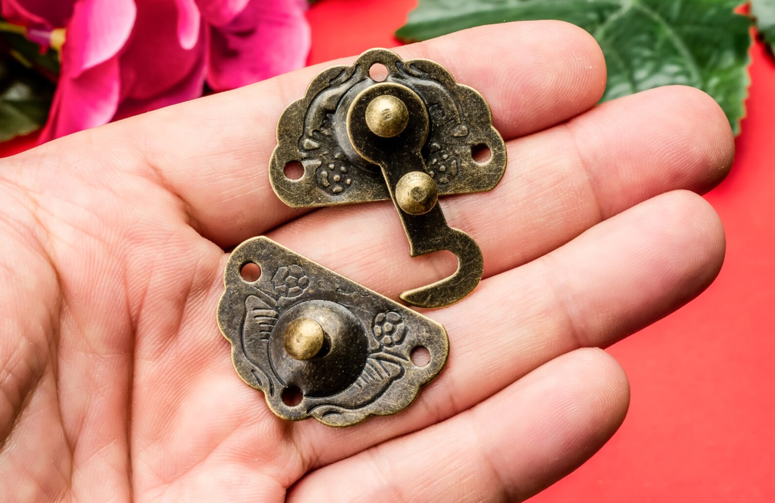 4 Right Hook Hasps Restoring Iron Lock Catch Latches Gift | Etsy