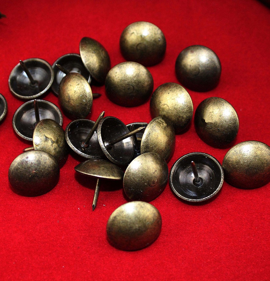 50 Round Head Tacks Bronze Upholstery Vintage Nail Decor | Etsy