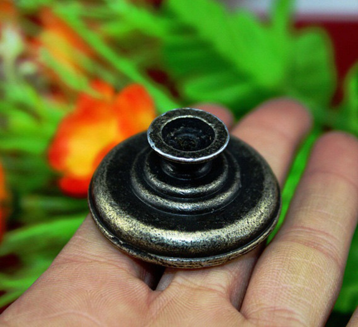 Tray Button Knobs Vintage Metal Drawer Bowl Knob Bureau | Etsy