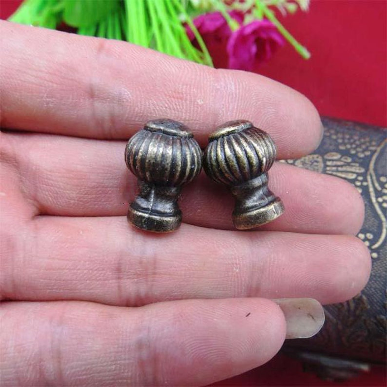 5 Lamp Knobs Ancient Metal Drawer Bureau Lantern Pulls | Etsy