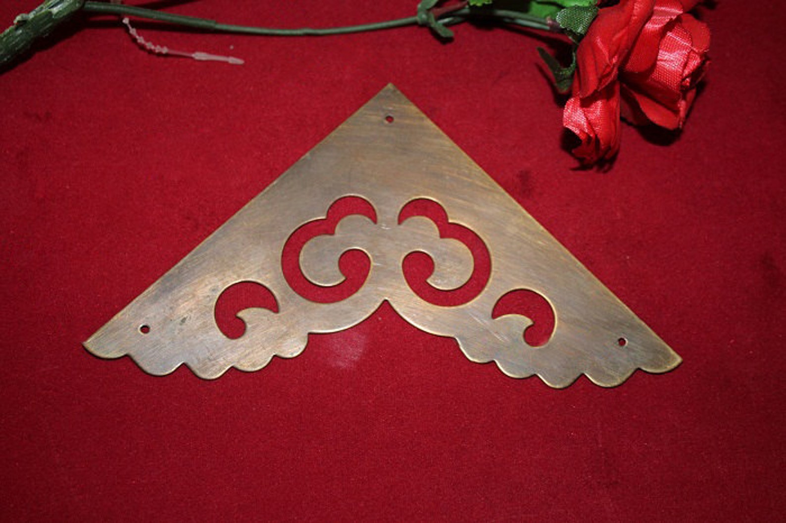 Pair of Brass Triangle Corners Large Trim Protection Vintage - Etsy