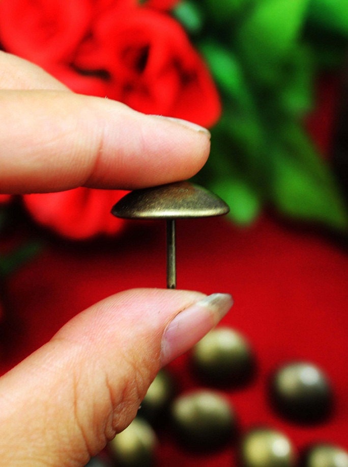 50 Round Head Tacks Bronze Upholstery Vintage Nail Decor | Etsy