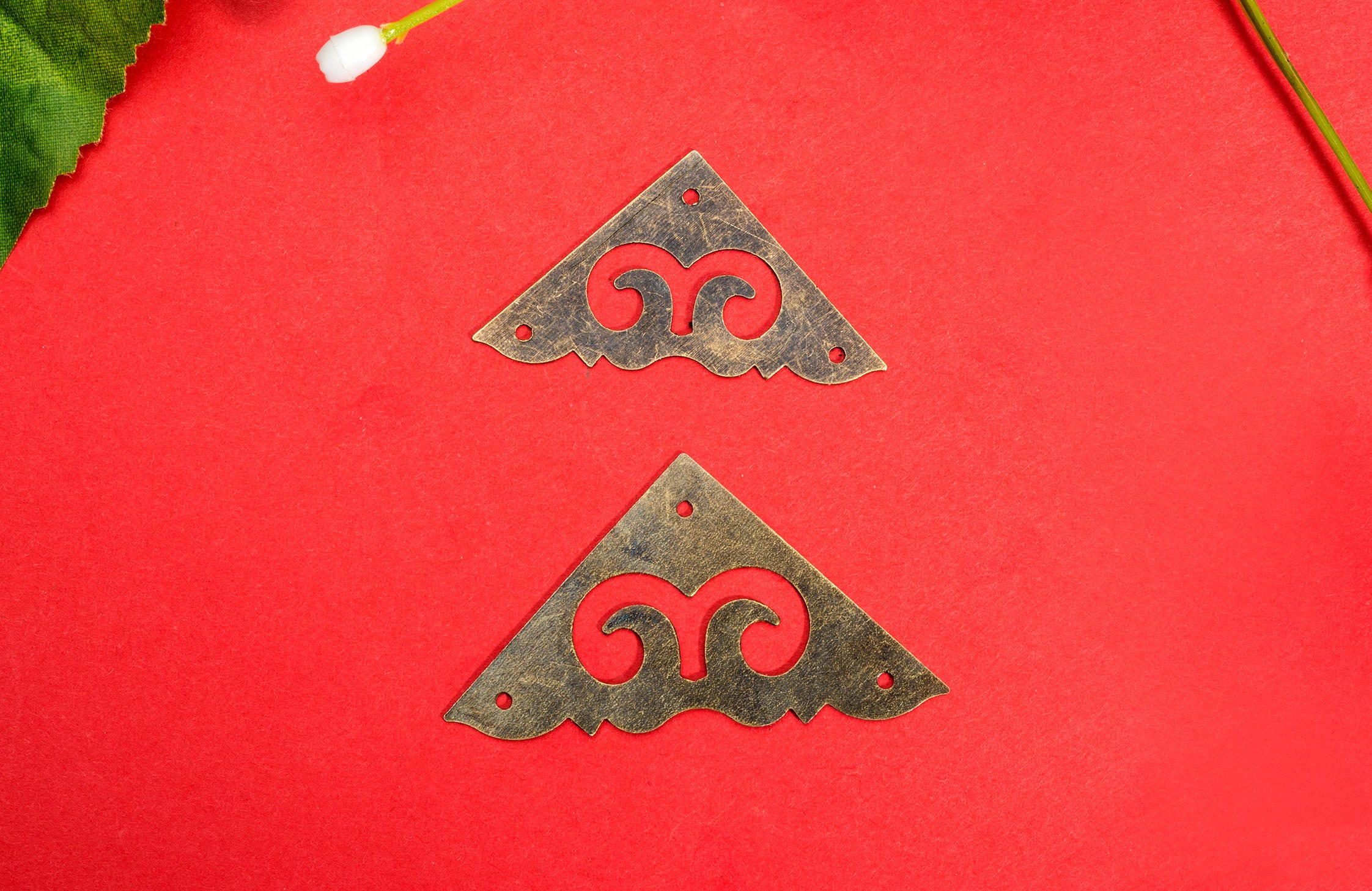 8 or 20 Bronze Iron Trims Triangle Protection Accent - Etsy