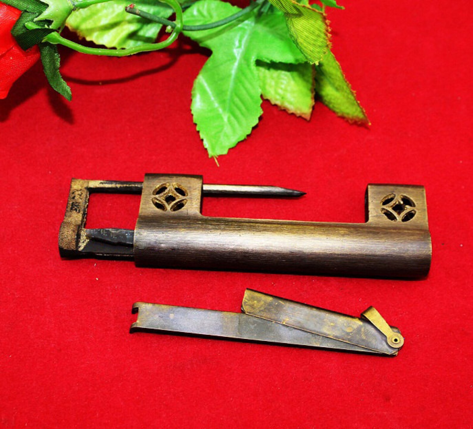 Retro Chinese Lock Aged Chinese Copper Rosewood Furniture - Etsy