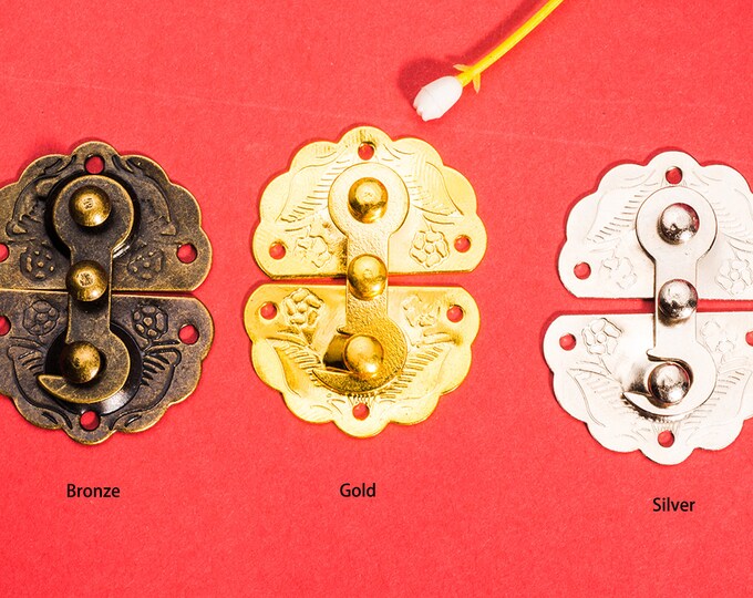 4 Small Flower Hasps Classic Padlock Metal Gift Wooden Box - Etsy