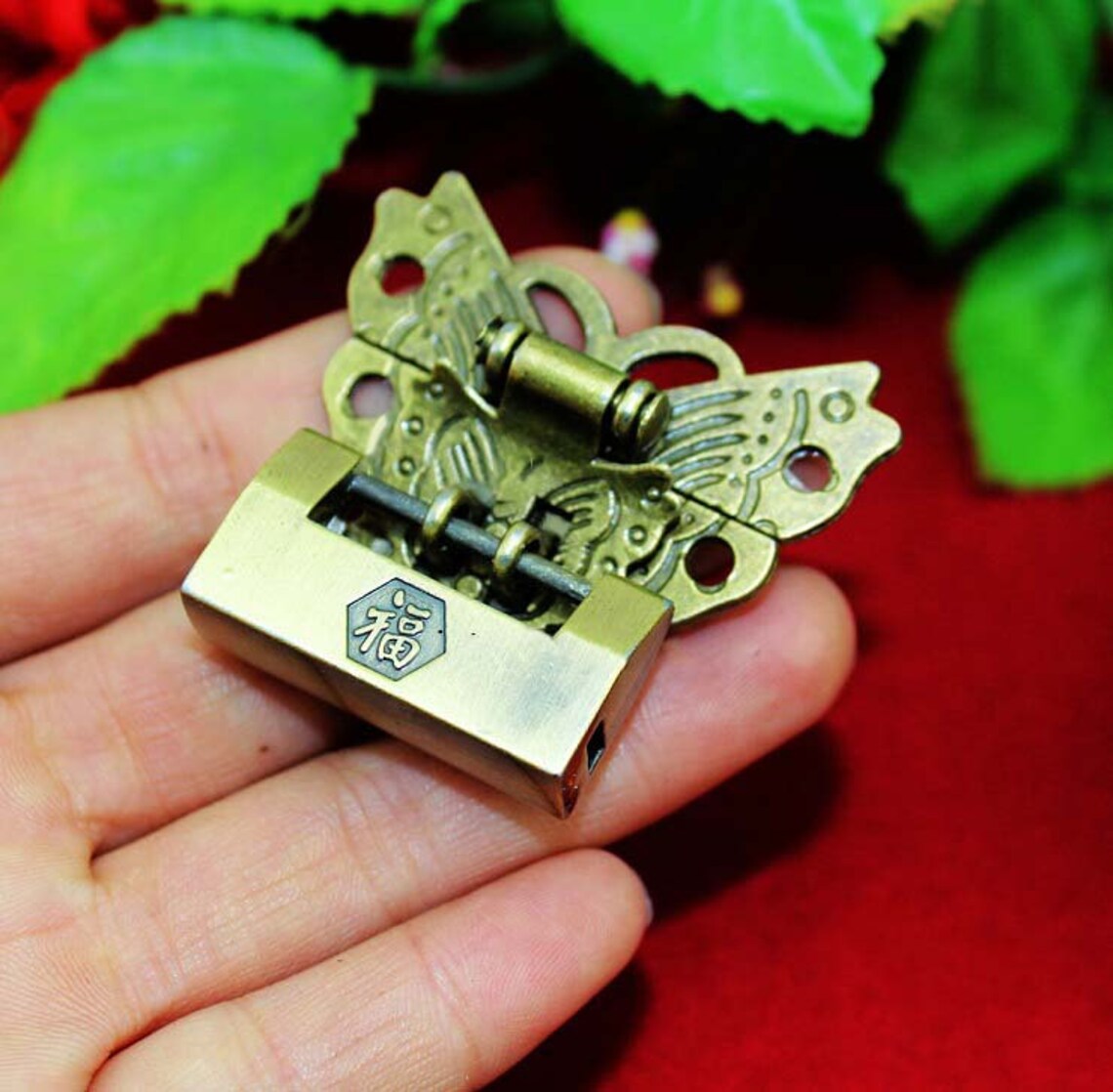 Alloy Antique Chinese Key Padlock butterfly Latch 45mm - Etsy