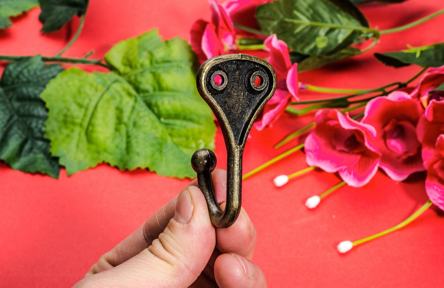 1 or 4 Prong Robe Hooks Metal Bronze Antique Style Standing | Etsy