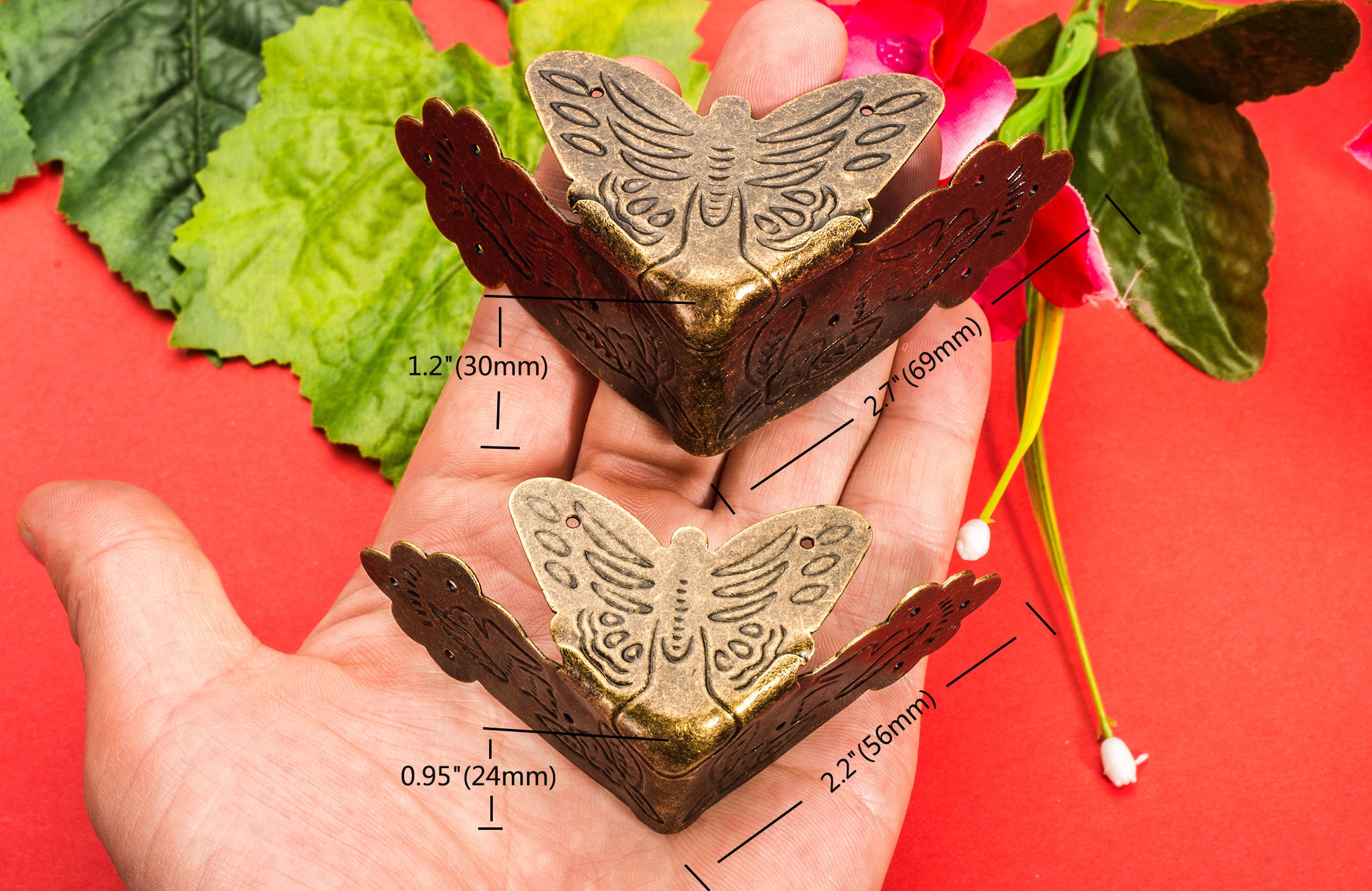 4 Retro Protection Corners Butterfly Bronze Large Covers Cap - Etsy
