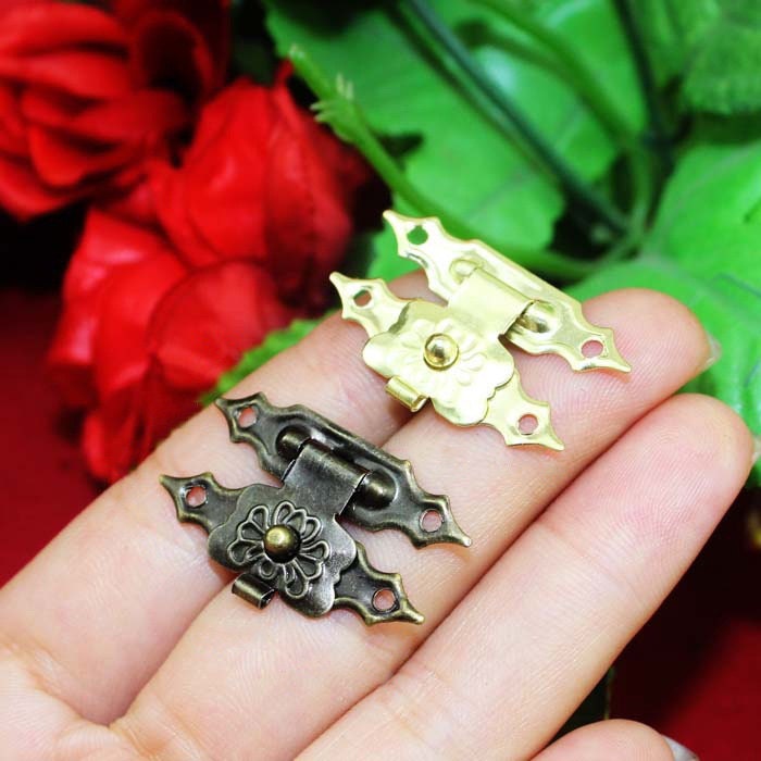 4 Small Flower Hasps Classic Padlock Metal Gift Wooden Box - Etsy