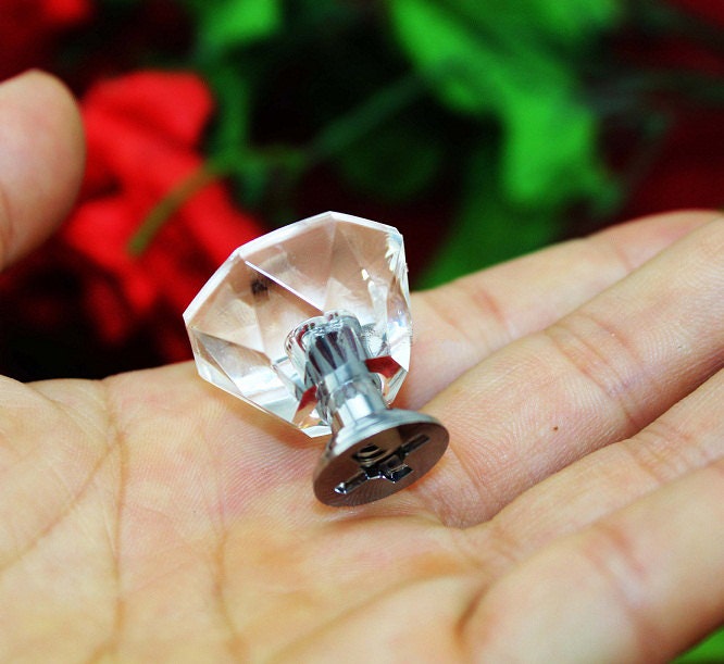 4PCS Diamond Head Knobs Acrylic Plastics Small Knob Single - Etsy