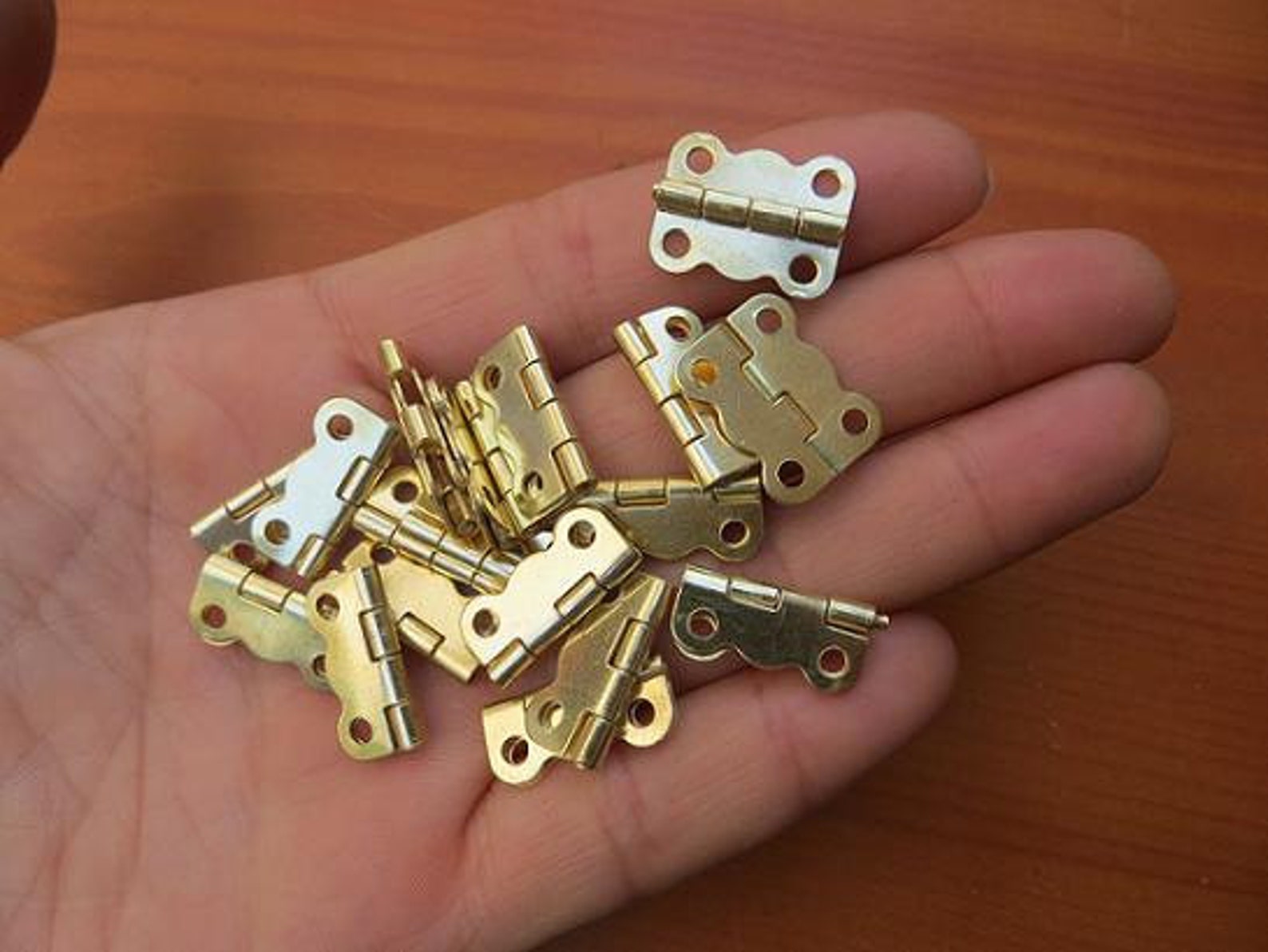 10 Yellow Small Hinges Vintage Iron Wooden Box Gift Cigar - Etsy