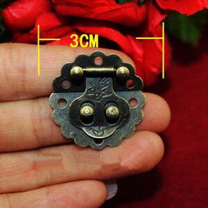 4 Jewelry Box Hasps Bird Pattern Vintage Iron Lock Catch Round Latches ...