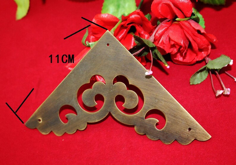 Pair of Brass Triangle Corners Large Trim Protection Vintage | Etsy