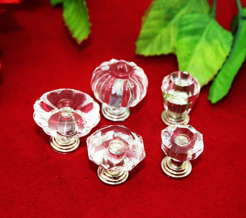 4PCS Diamond Head Knobs Acrylic Plastics Small Knob Single - Etsy