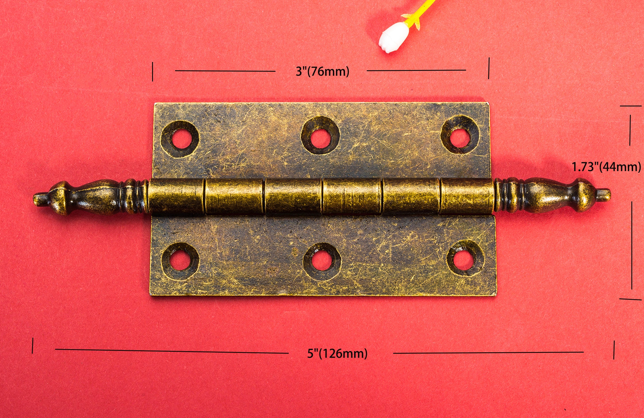 Pair of Crown Head Hinges Middle Bronze 6 Holes Iron Box | Etsy