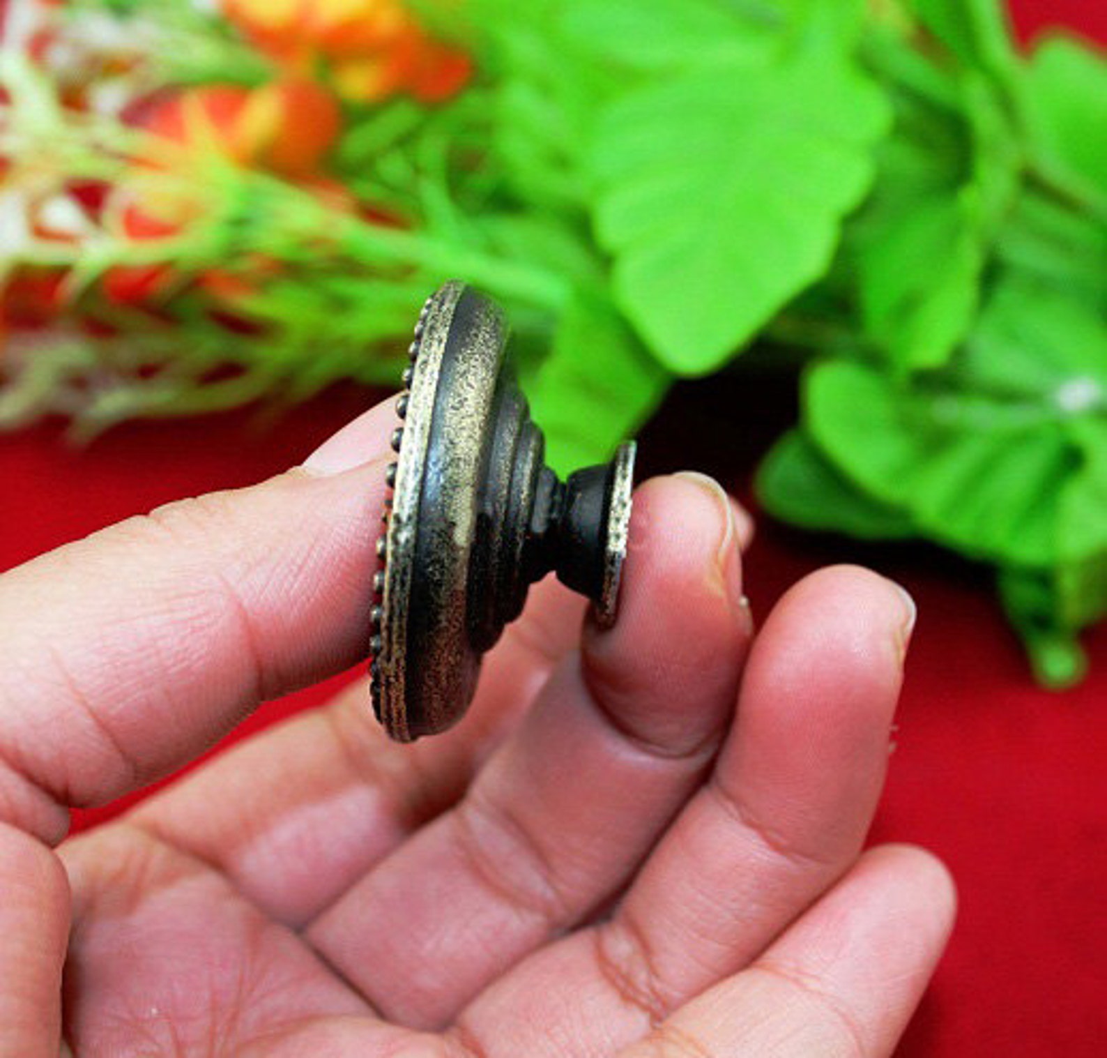 Tray Button Knobs Vintage Metal Drawer Bowl Knob Bureau | Etsy