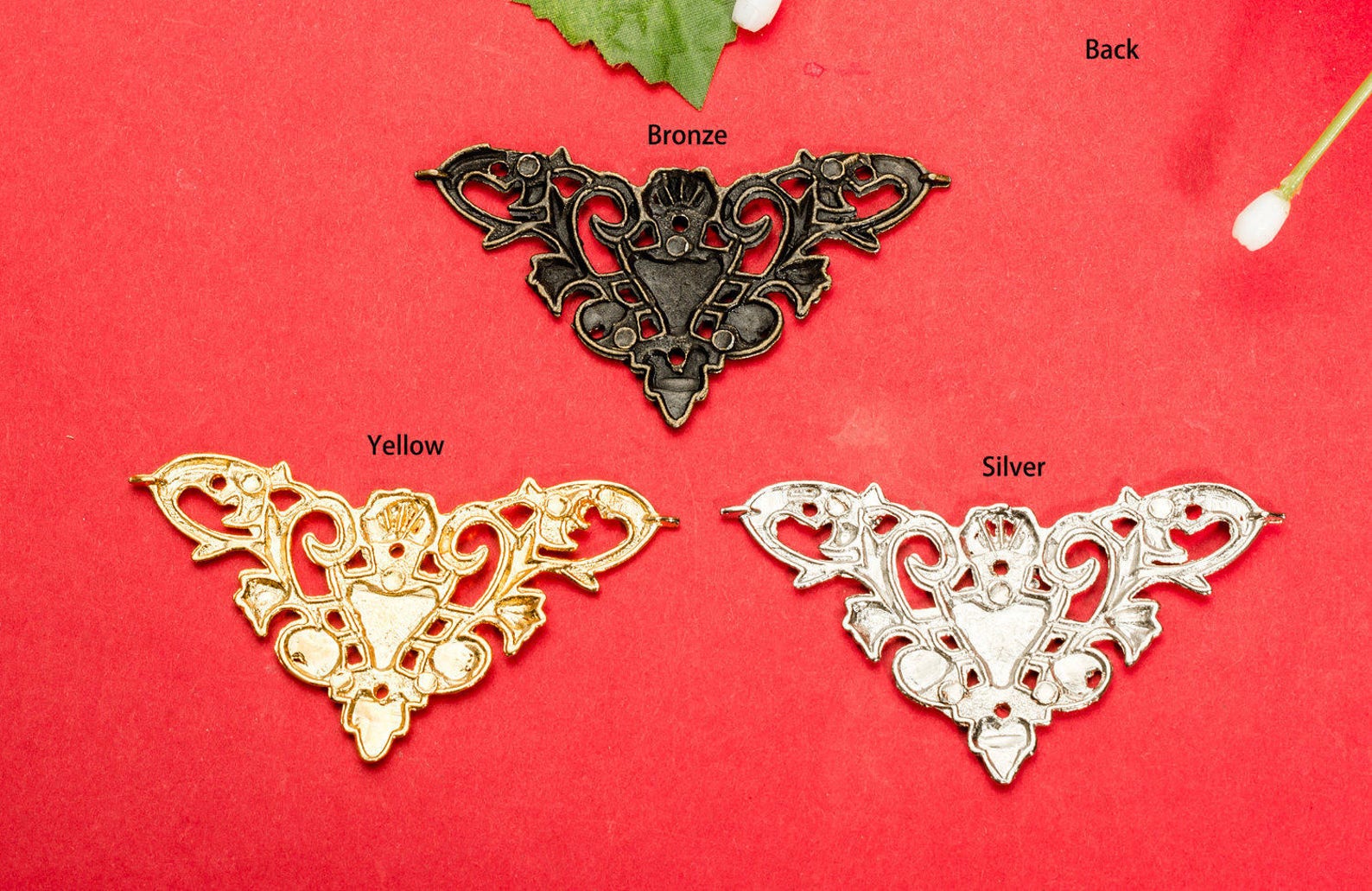 8 Triangle Corner Plates Retro Century Accent Trim Protectors Wooden ...