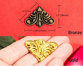 4 Triangle Bat Corners Vintage Brass Accent Trim Woodwork - Etsy