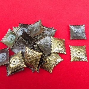 50 Accent Trim Spacers Flower Square Shape Decoration, Vintage Iron ...