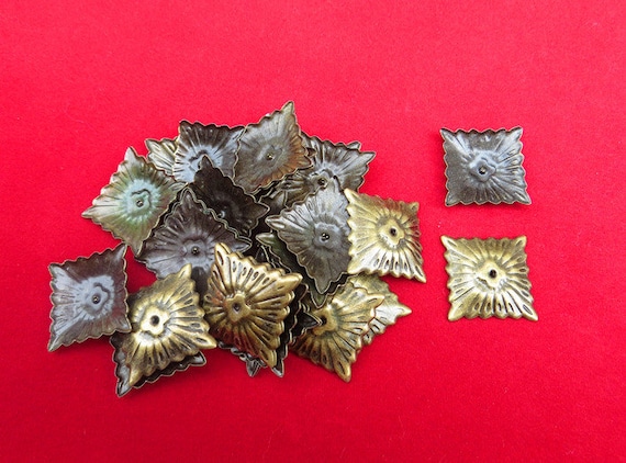 50 Accent Trim Spacers Flower Square Shape Decoration Vintage - Etsy