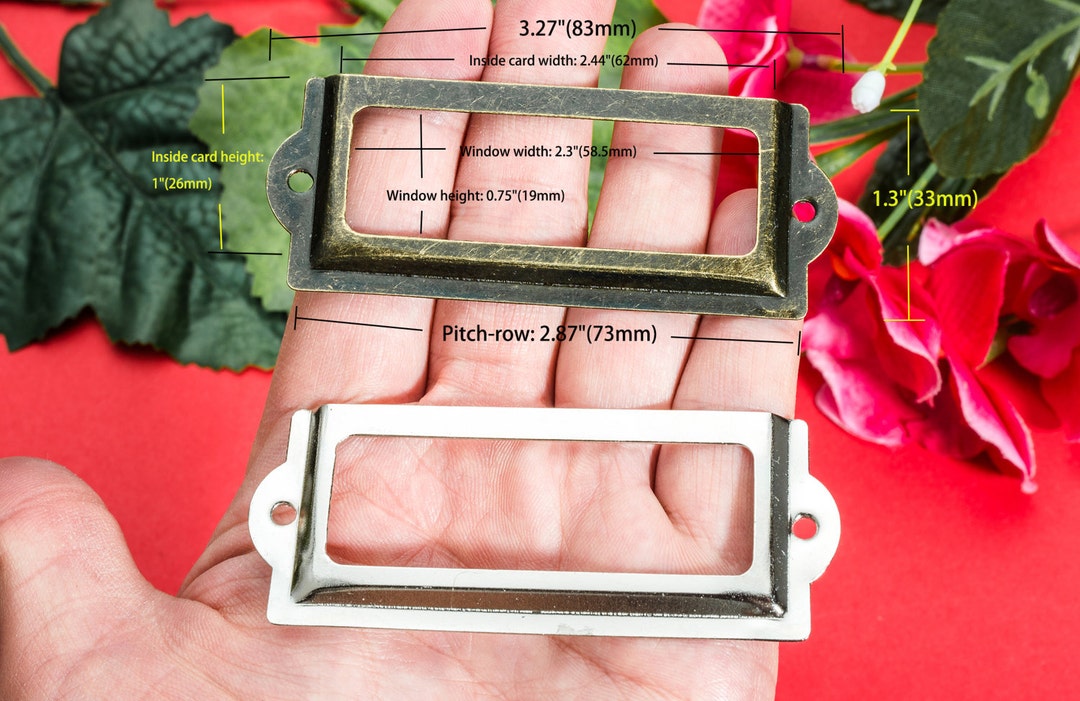 5 or 20 Classical Frames Holder Bronze White Metal Tags, Drawer Tag ...