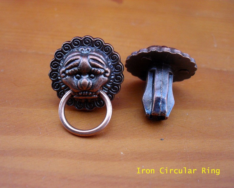 10 Lion Head Ring Knobs Classical Tack Drawer Knob Bureau | Etsy