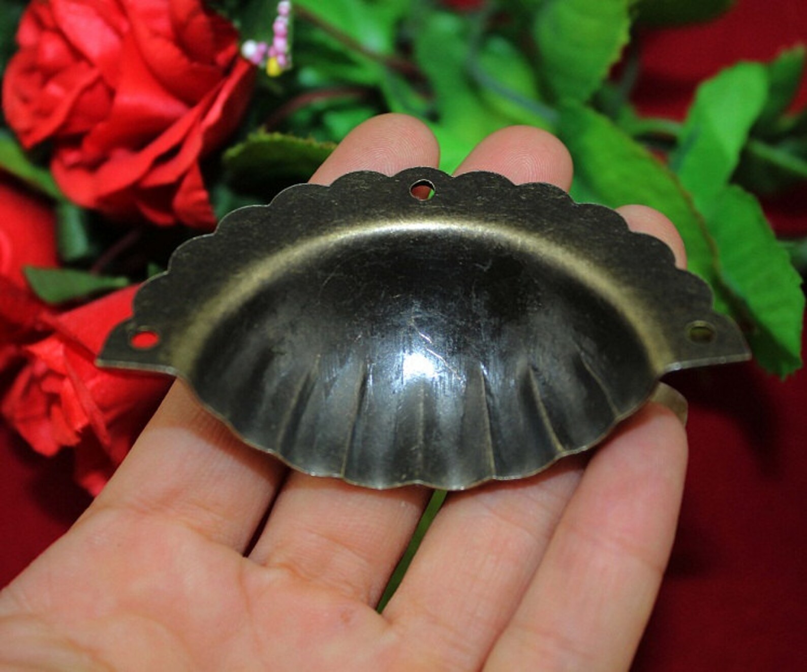 4PCS Vintage Shell Pulls Metal Bin Cup Drawer Cabinet Pulls - Etsy