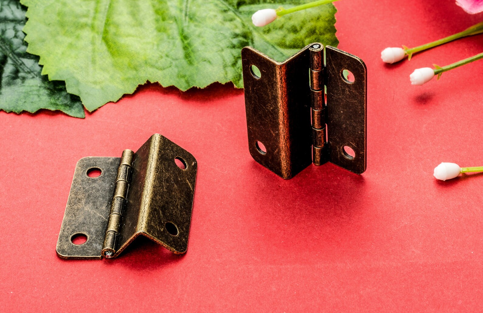 8 Retro Fold Hinges Right Angle Three Folds Bronze Iron | Etsy