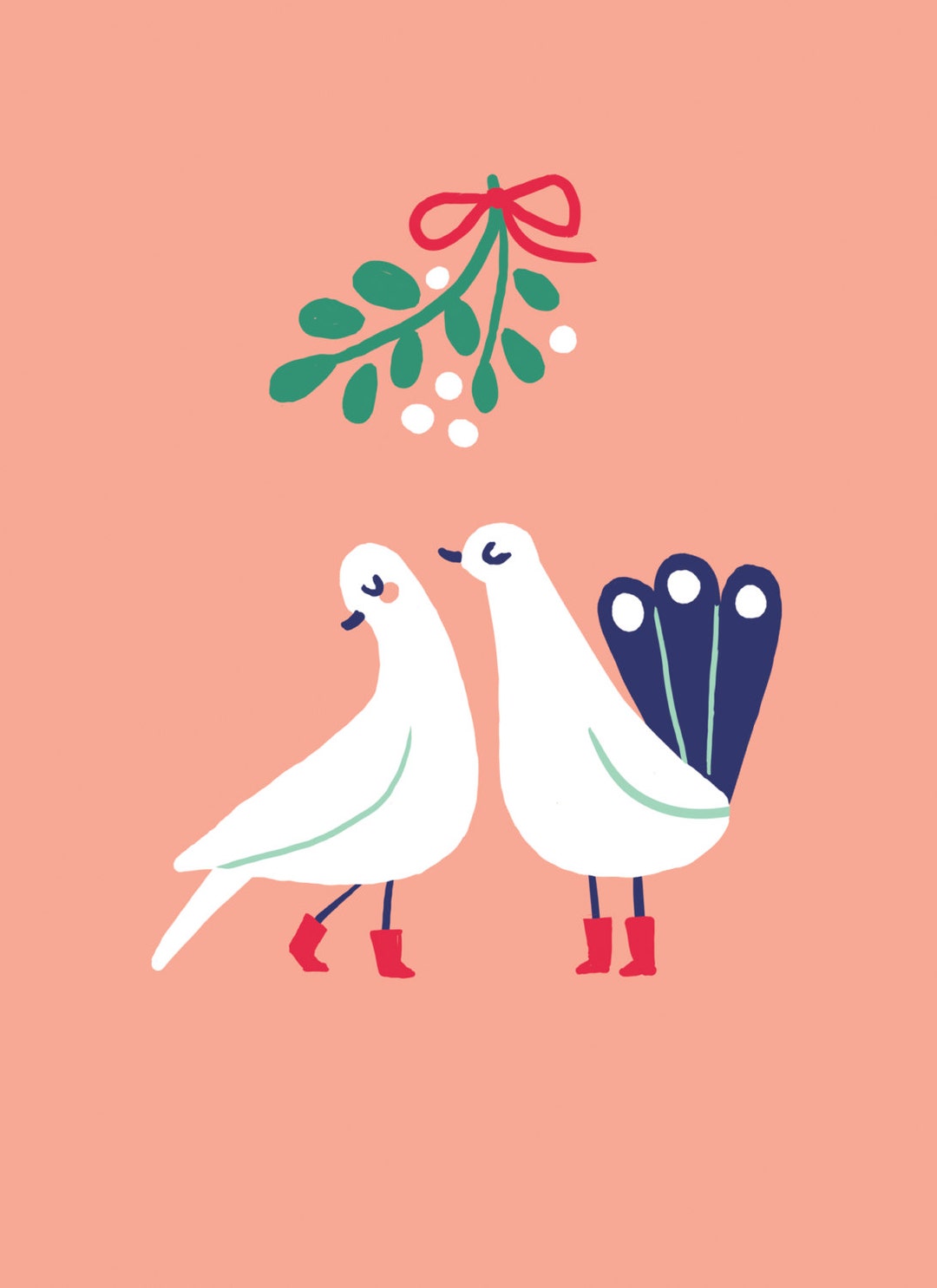 Christmas Card turtle Doves 12 Days of - Etsy