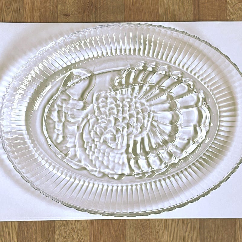 Glass Turkey Serving Dish - Etsy