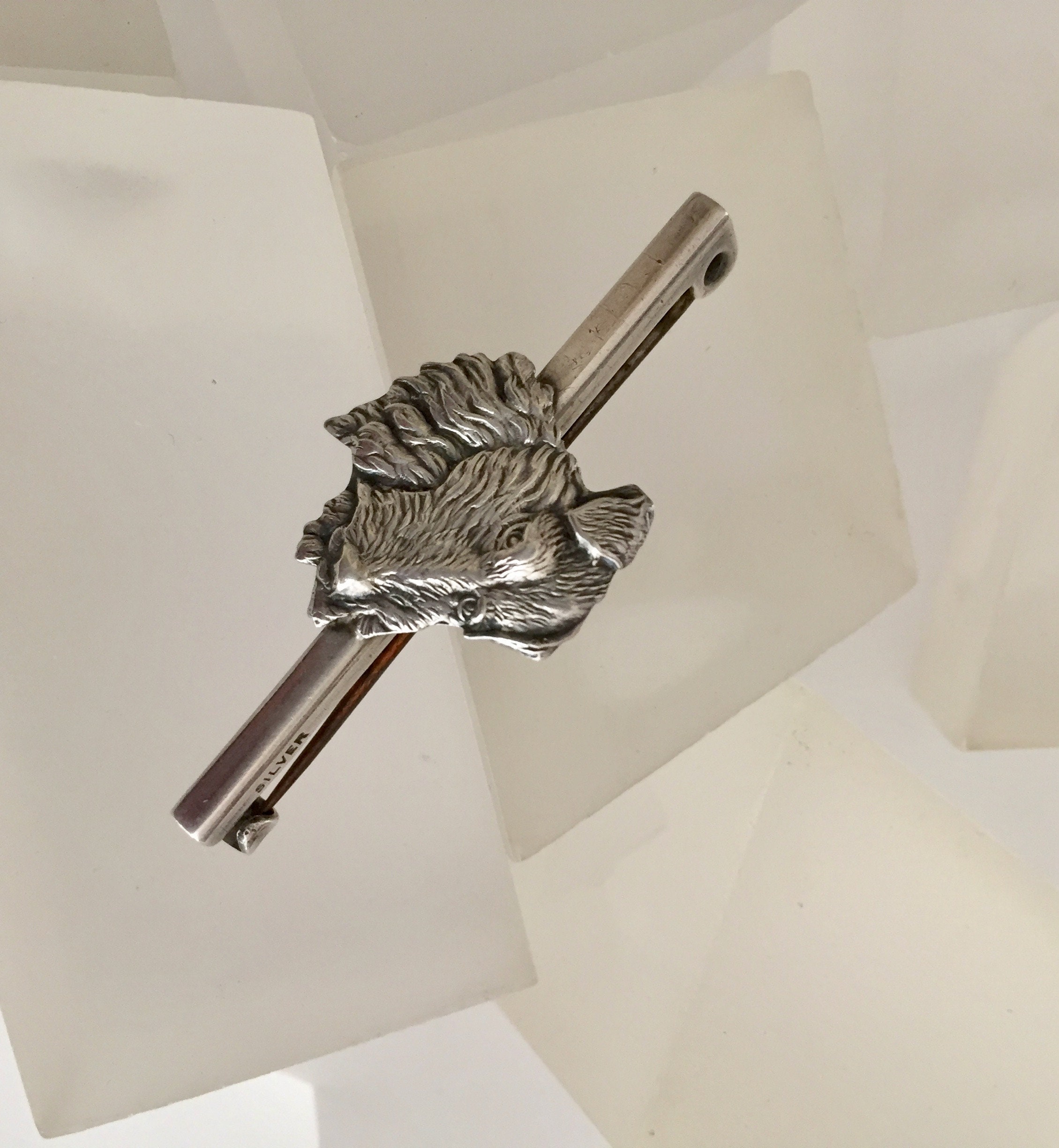 Sterling Silver Scottie Dog Pin/scottie Dog Bar Pin/scottie Scotty Dog ...