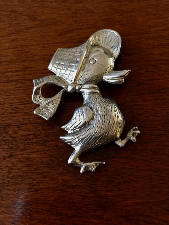 Sterling Silver Duck Pin/Mother Goose Pin/Silverman B… - Gem