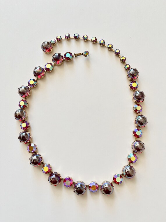 Fenichel Rhinestone Necklace/FENICHEL Red and Pink He… - Gem