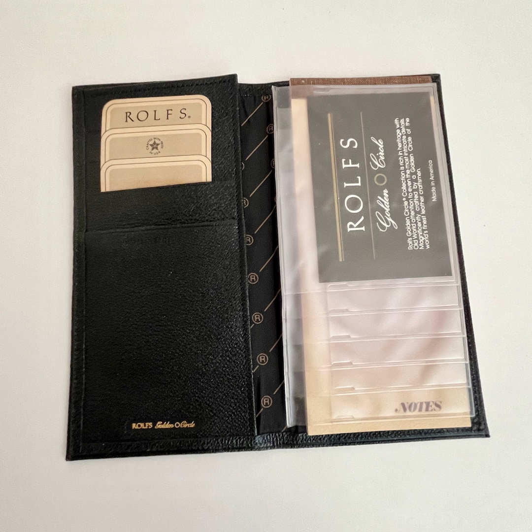 Vintage ROLFS Black Leather Pocket Secretary - Golden Circle Collection ...