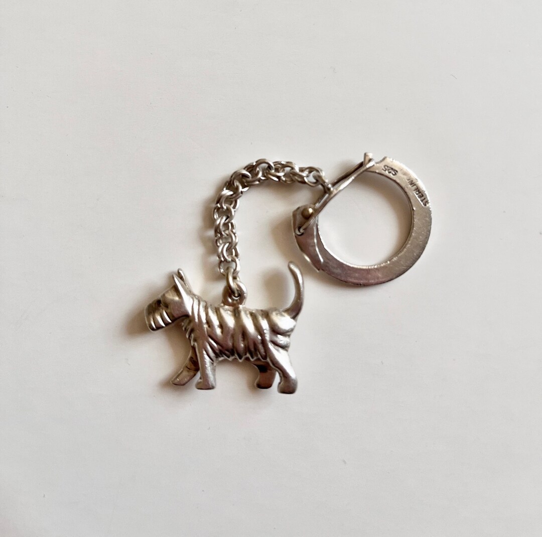 Vintage Sterling Silver Scottie Dog Keychain - Etsy