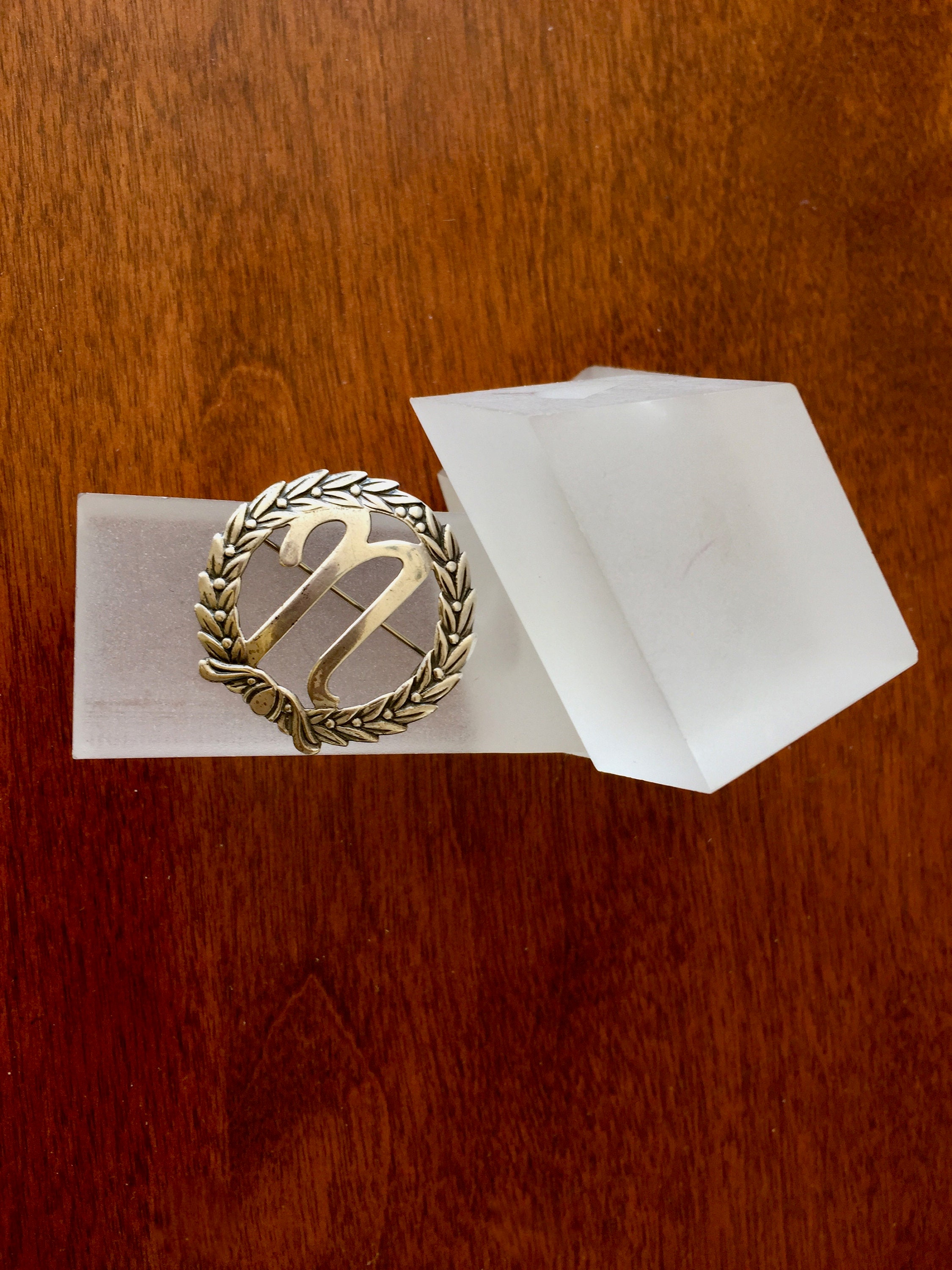 Vintage Monogram Initial N Pin/sterling Silver Initial N Pin/sterling ...