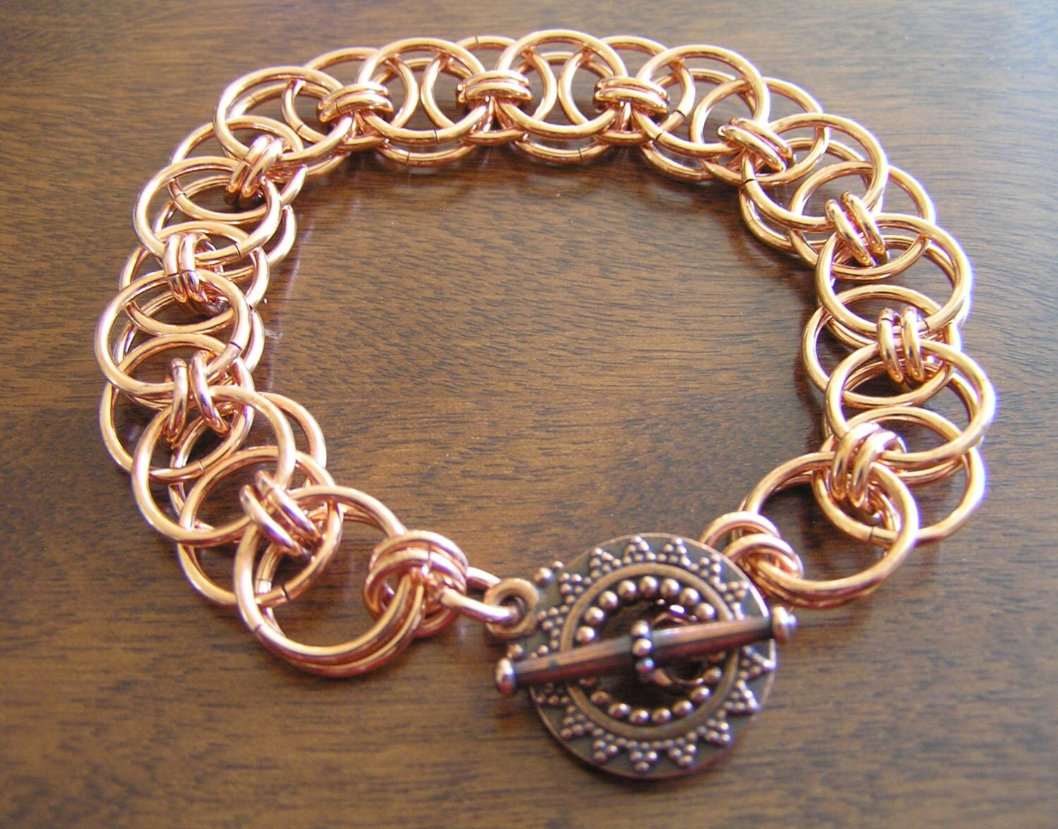 Copper Helm Weave Bracelet Chainmail Solid Copper Helm Weave | Etsy