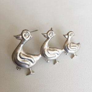 Vintage Sterling Duck Pin/vintage Sterling Silver Ducks Pin/sterling ...